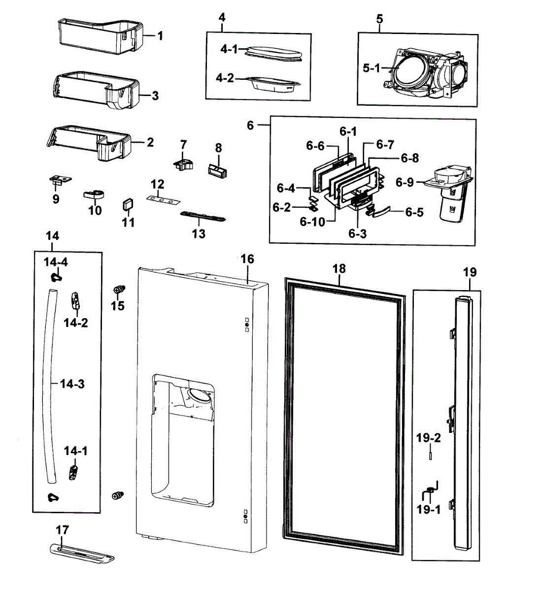 Parts for Samsung RF4287HARS/XAA-0000: Refrigerator Door L Parts ...