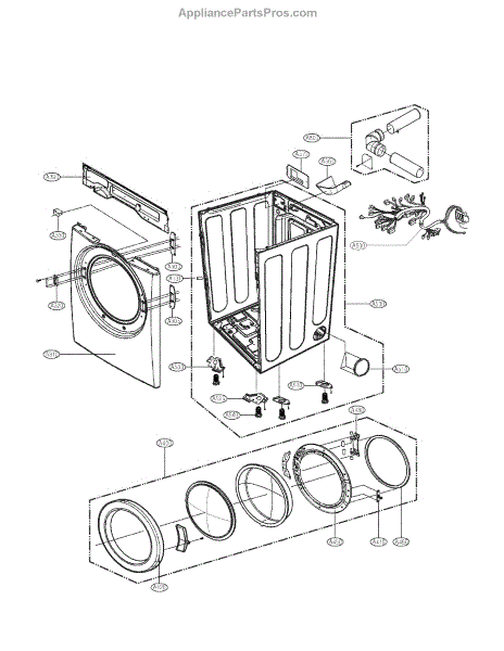 Parts for Lg DLE2101W: Cabinet And Door Parts - AppliancePartsPros.com