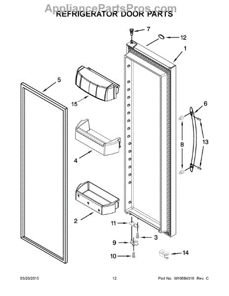 Parts for Whirlpool WRS576FIDM00: 07 - Refrigerator Door Parts ...