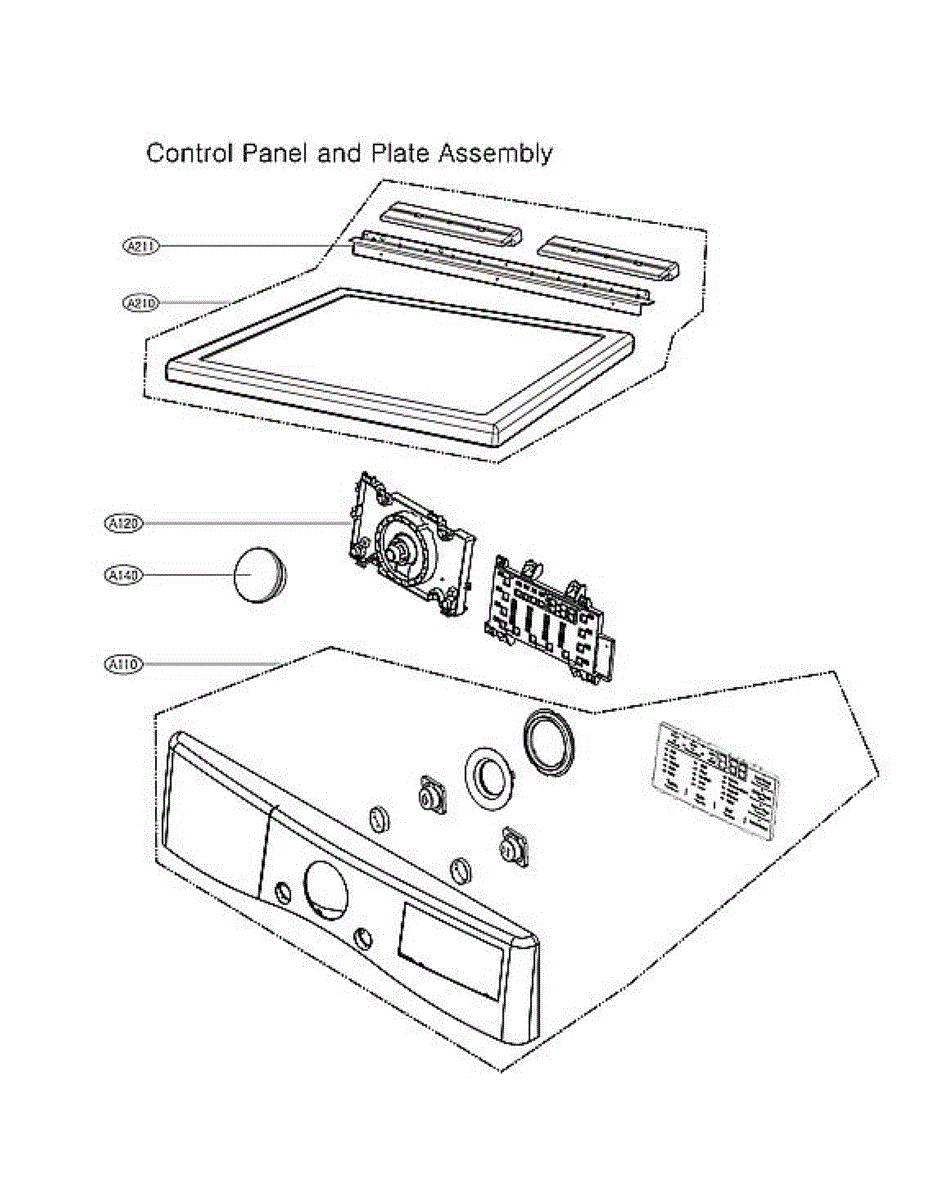 Parts for Lg DLEX4000B/00: Control Panel / Plate Assy Parts ...