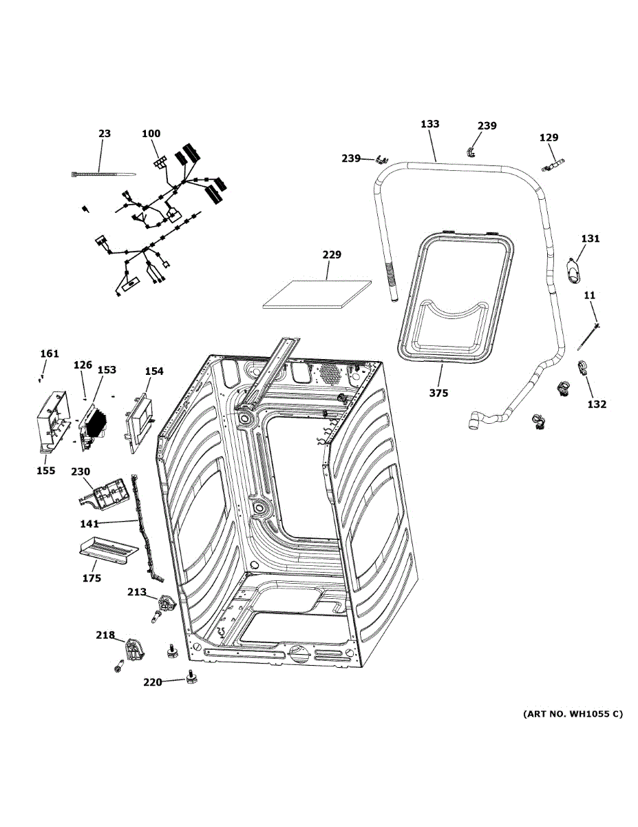 Parts for Ge GFW550SSN4WW: Cabinet (2) Parts - AppliancePartsPros.com