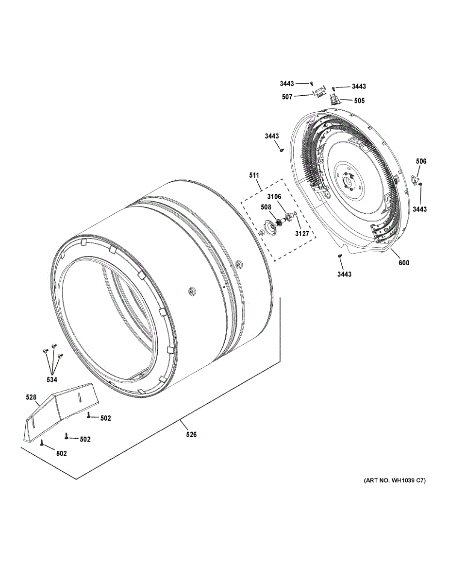 Parts for Ge GUD24ESSM1WW: Drum Parts - AppliancePartsPros.com