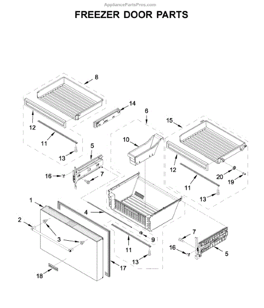 Parts for Kitchenaid KRMF706EBS04: Freezer Door Parts ...