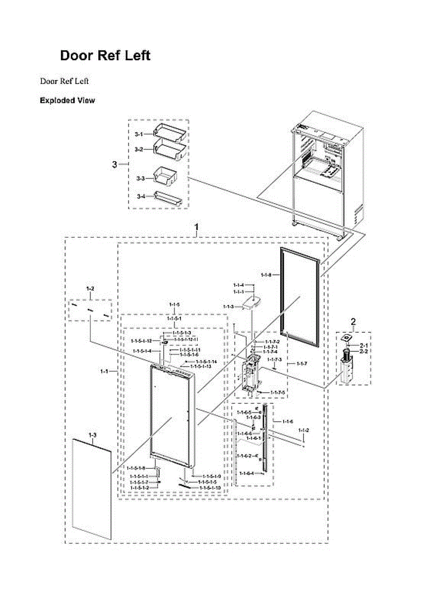 Parts for Samsung RF30BB620012/AA-00: Left Refrigerator Door Parts ...