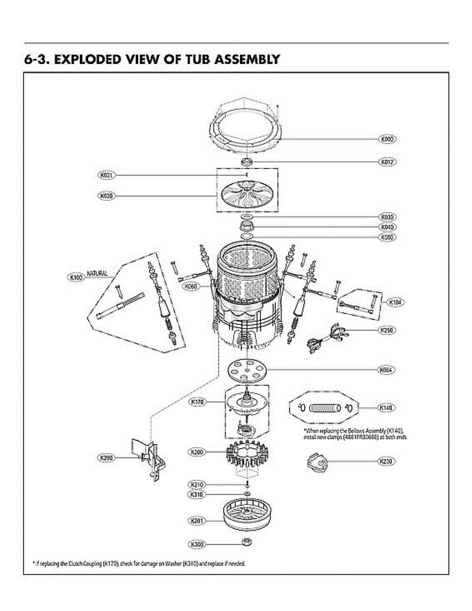 Parts for Lg WT7300CW/01: Tub Assembly Parts - AppliancePartsPros.com