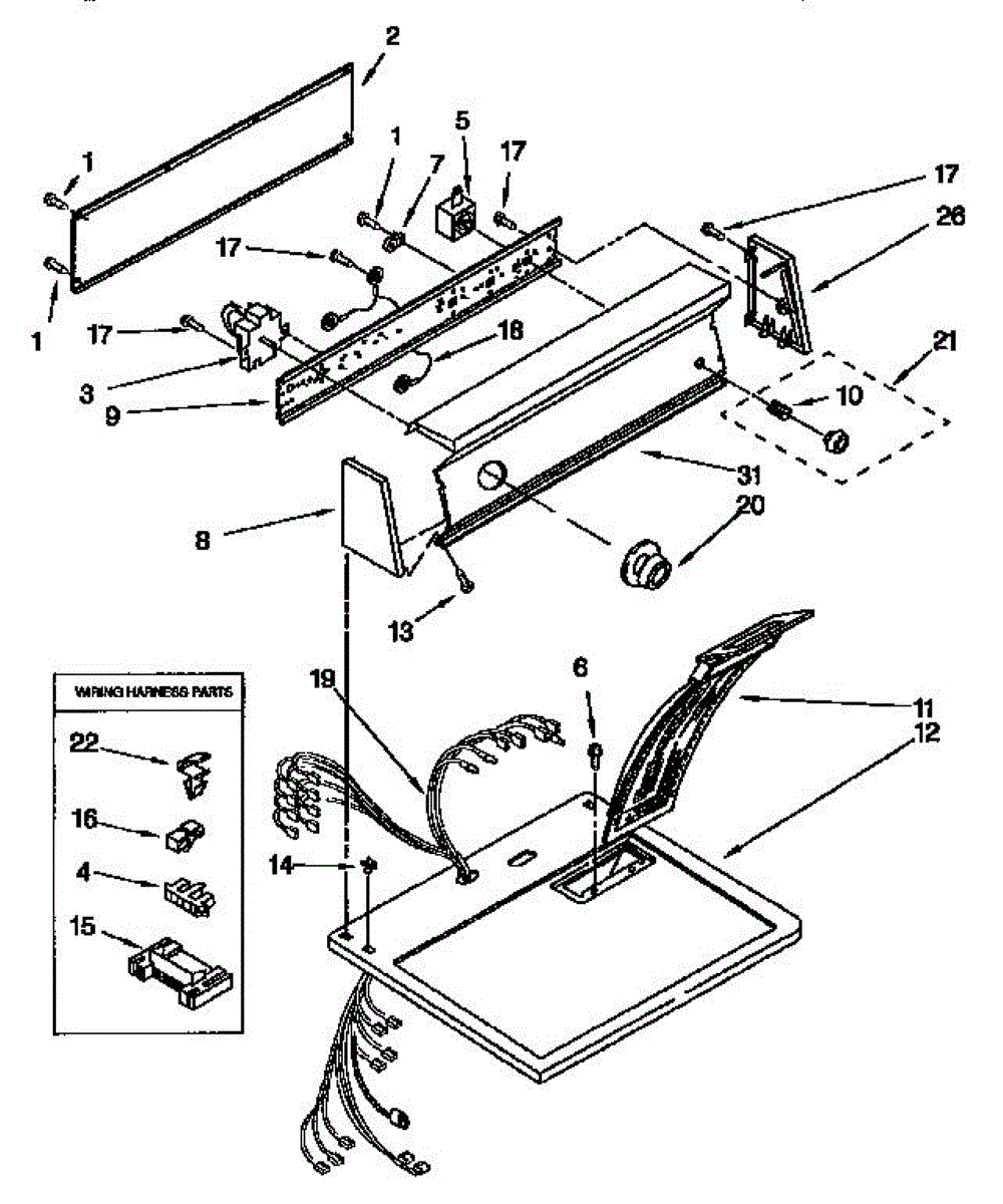 Parts for Kenmore 110.96529120 (11096529120, 110 96529120): Top And ...