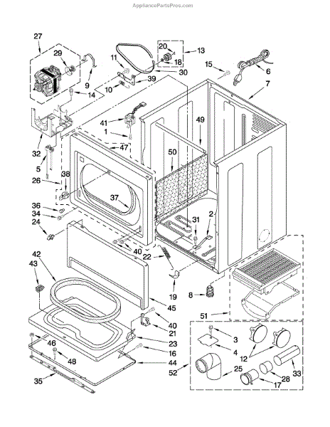 Parts for Kenmore 110.78002010 (11078002010, 110 78002010): Cabinet ...