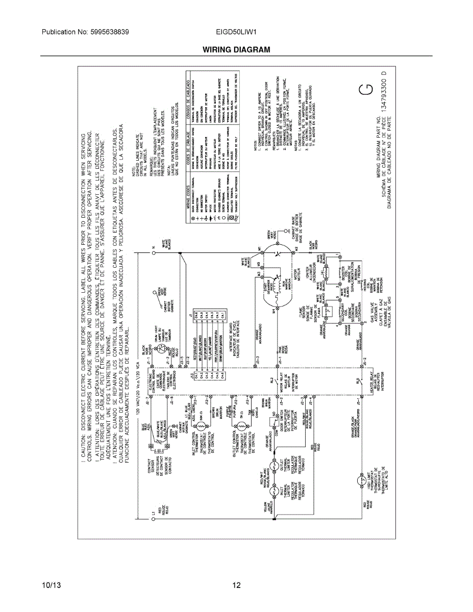Parts for Electrolux EIGD50LIW1: 07 - Wiring Diagram Parts ...