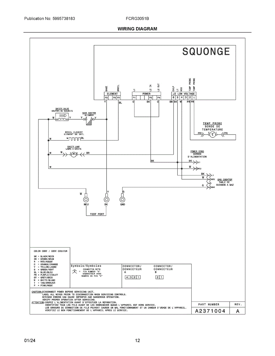 Parts for Electrolux FCRG3051BSA: 07 - Wiring Diagram Parts ...