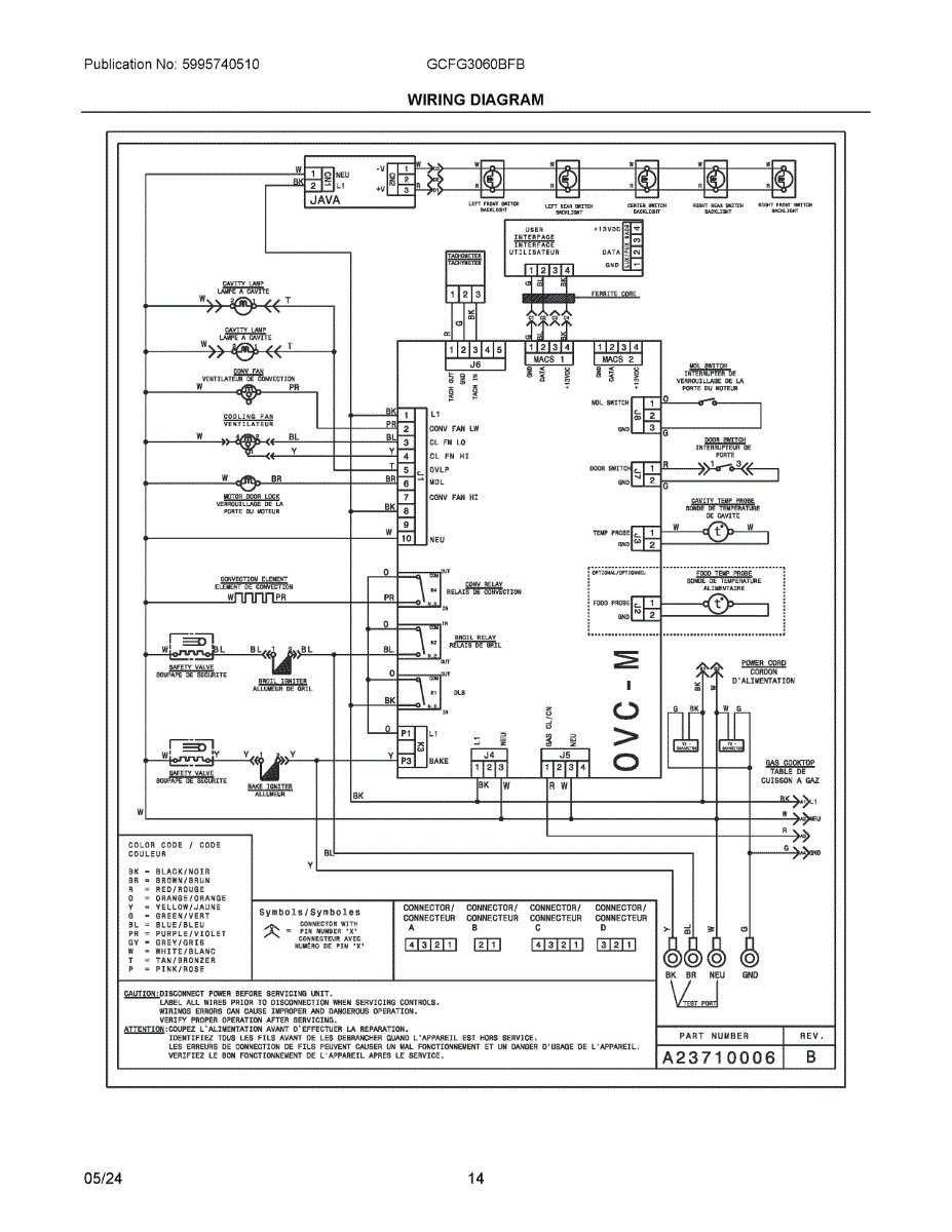 Parts for Electrolux GCFG3060BFB: 07 - Wiring Diagram Parts ...