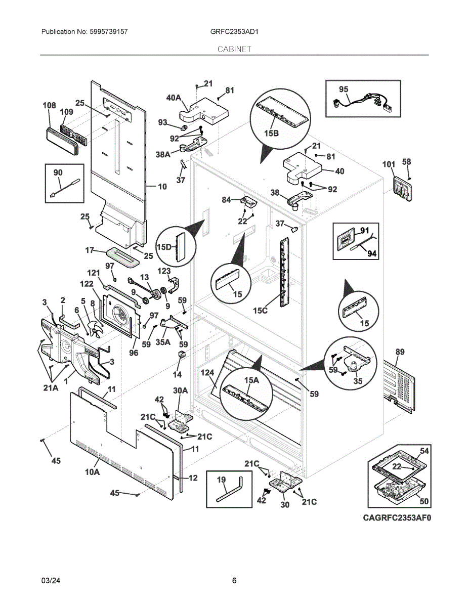 Parts for Electrolux GRFC2353AD1: 04 - Cabinet Parts ...