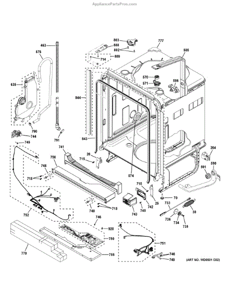 Parts for Ge CDT875M5N7S5: Body Parts (1) Parts - AppliancePartsPros.com