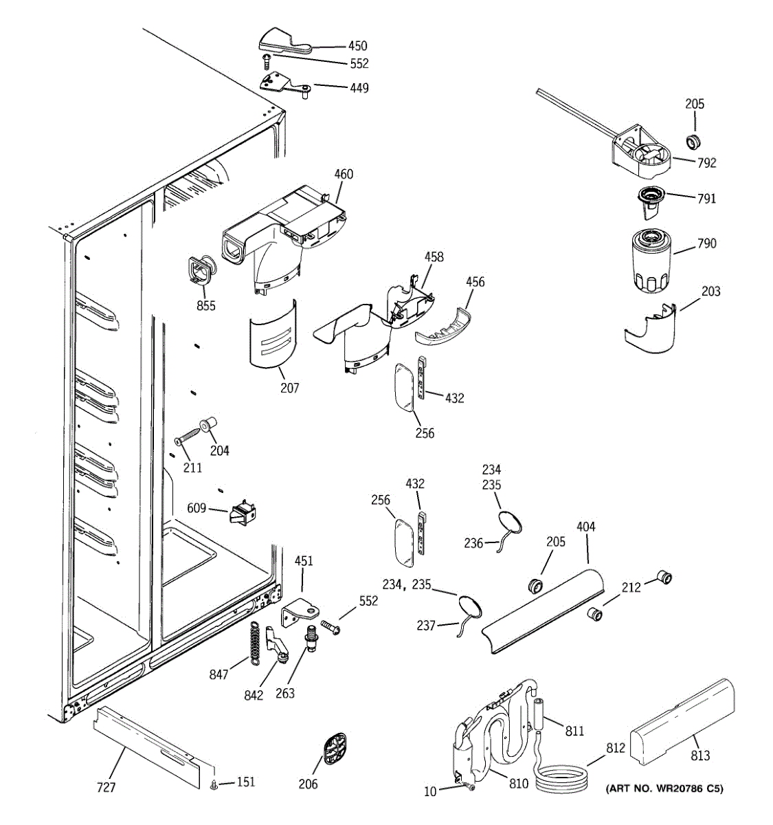 Parts for Ge DSE26JSECCSS: Fresh Food Section Parts ...