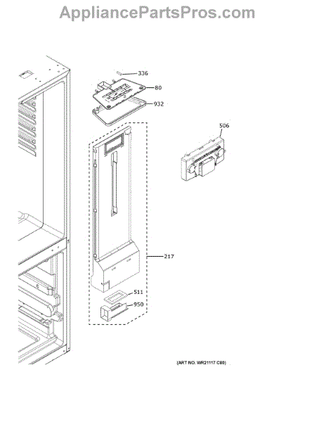 Parts for Ge GBE21DGKVRBB: Fresh Food Section Parts ...