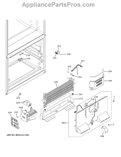 Parts for Ge GNE25JGKLFBB: Freezer Section Parts - AppliancePartsPros.com