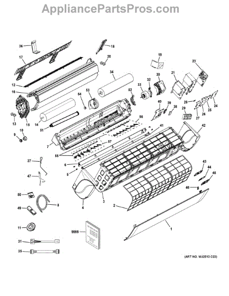 Parts for Ge GS36WB2BEA2: Room Air Conditioner Parts ...