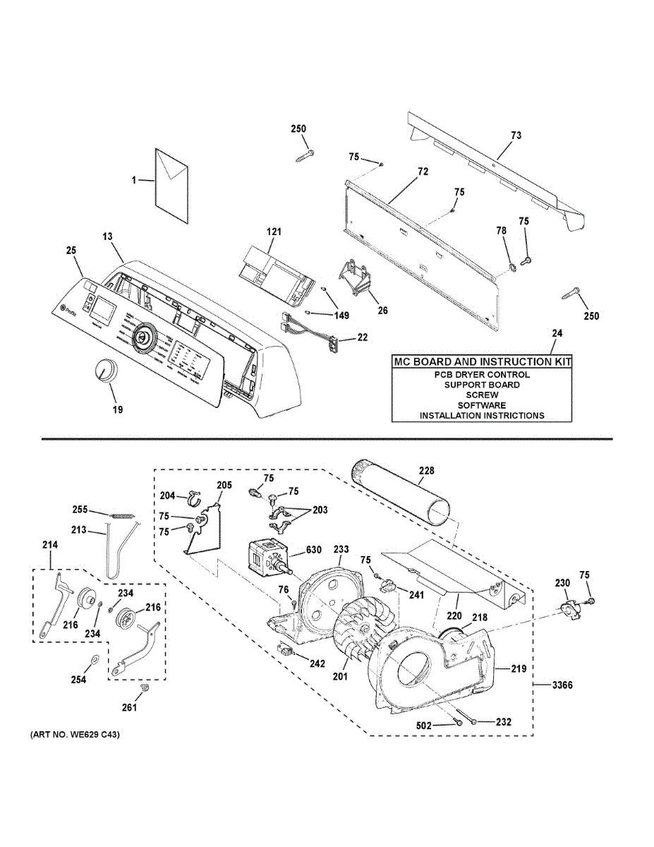 Parts for Ge PTD70EBST1WS: Backplash Blower Motor Assembly Parts ...