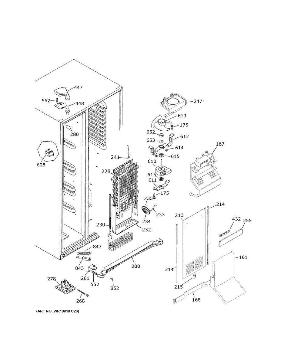 Parts for Ge XSS23GYPFCFS: Freezer Section Parts - AppliancePartsPros.com