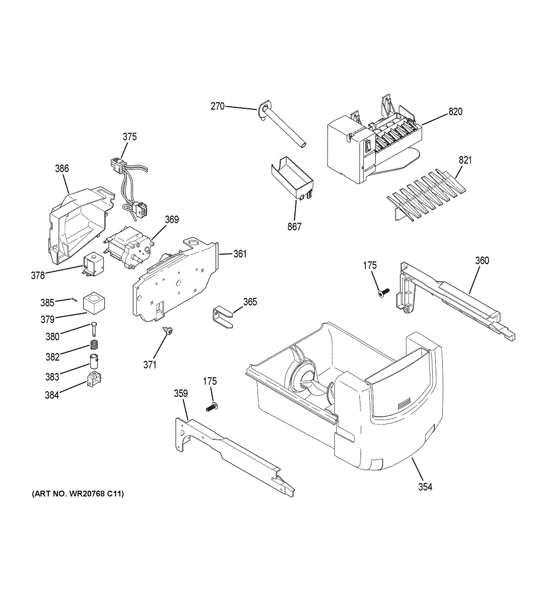 Parts for Ge XSS25GGHPCBB: Ice Maker Dispenser Parts ...