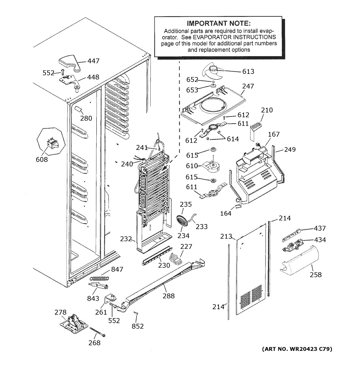 Parts for Ge XSS25GGHPCBB: Freezer Section Parts - AppliancePartsPros.com