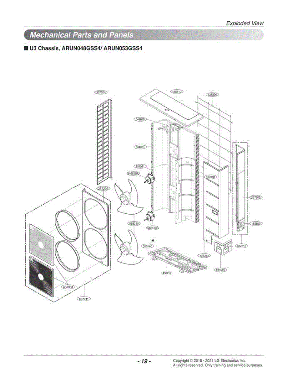 Parts for Lg ARUN053GSS4.EWGBEUS: Mechanical Parts And Panels Parts ...