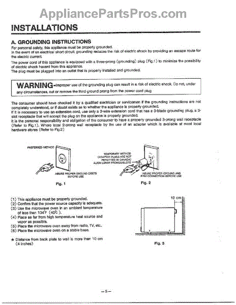 Parts for Lg MA-1171S: Installations / Warning Parts ...