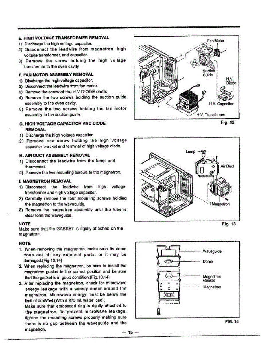 Parts for Lg MA-844M: Disassembly / Part Replacement Page 2 Parts ...
