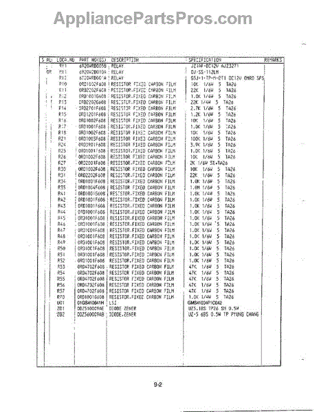 Parts for Lg MA-972MW: Power / Control Circuit Board Parts ...