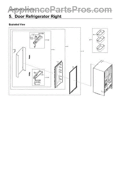 Parts for Samsung RF28R7201SR/AA: Right Refrigerator Door Parts ...