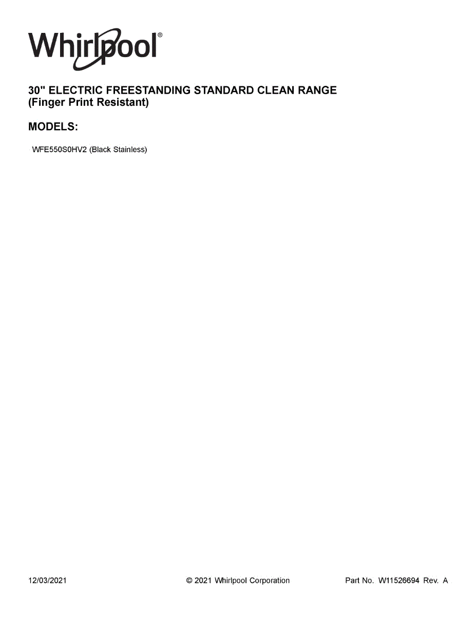 Parts for Whirlpool WFE550S0HV2: 01 - Cover Sheet Parts ...