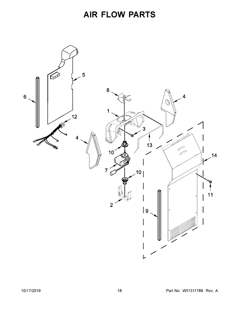 Parts for Whirlpool WRS311SDHW01: 10 - Air Flow Parts ...