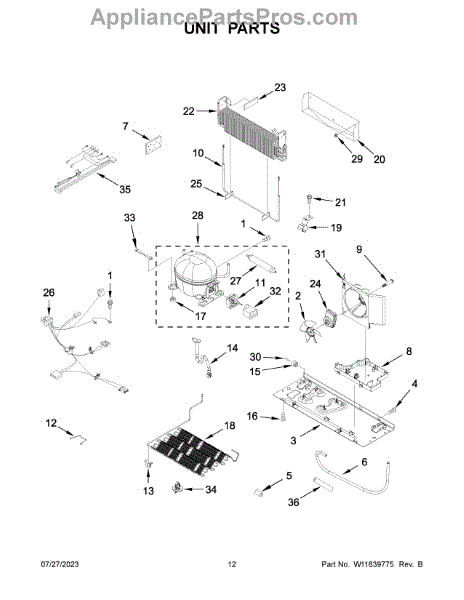 Parts for Whirlpool WRX735SDHZ08: 07 - Unit Parts - AppliancePartsPros.com