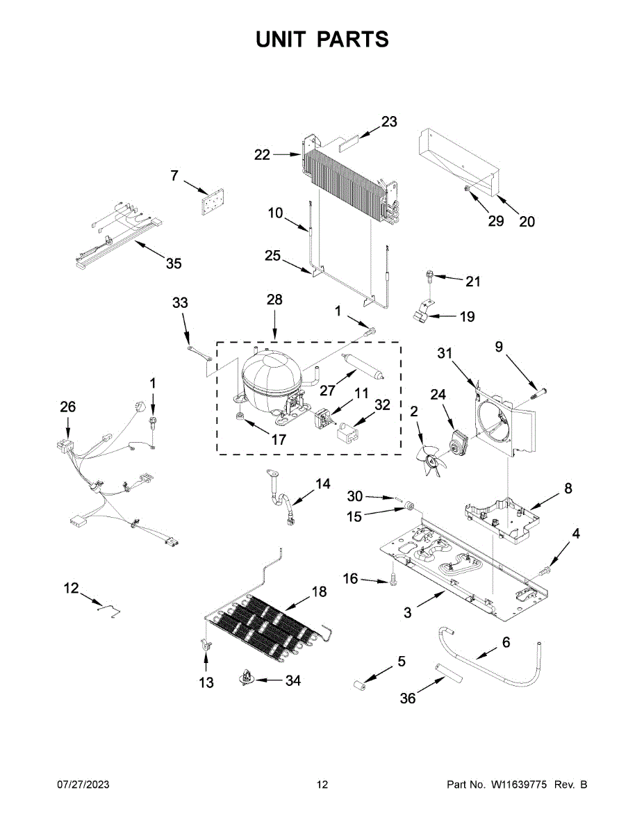 Parts for Whirlpool WRX735SDHZ08: 07 - Unit Parts - AppliancePartsPros.com