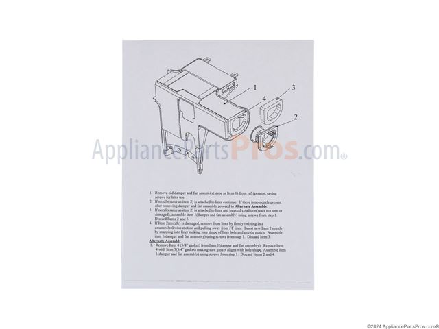 WR49X10091 Refrigerator Damper Assembly | Genuine Ge OEM In Stock