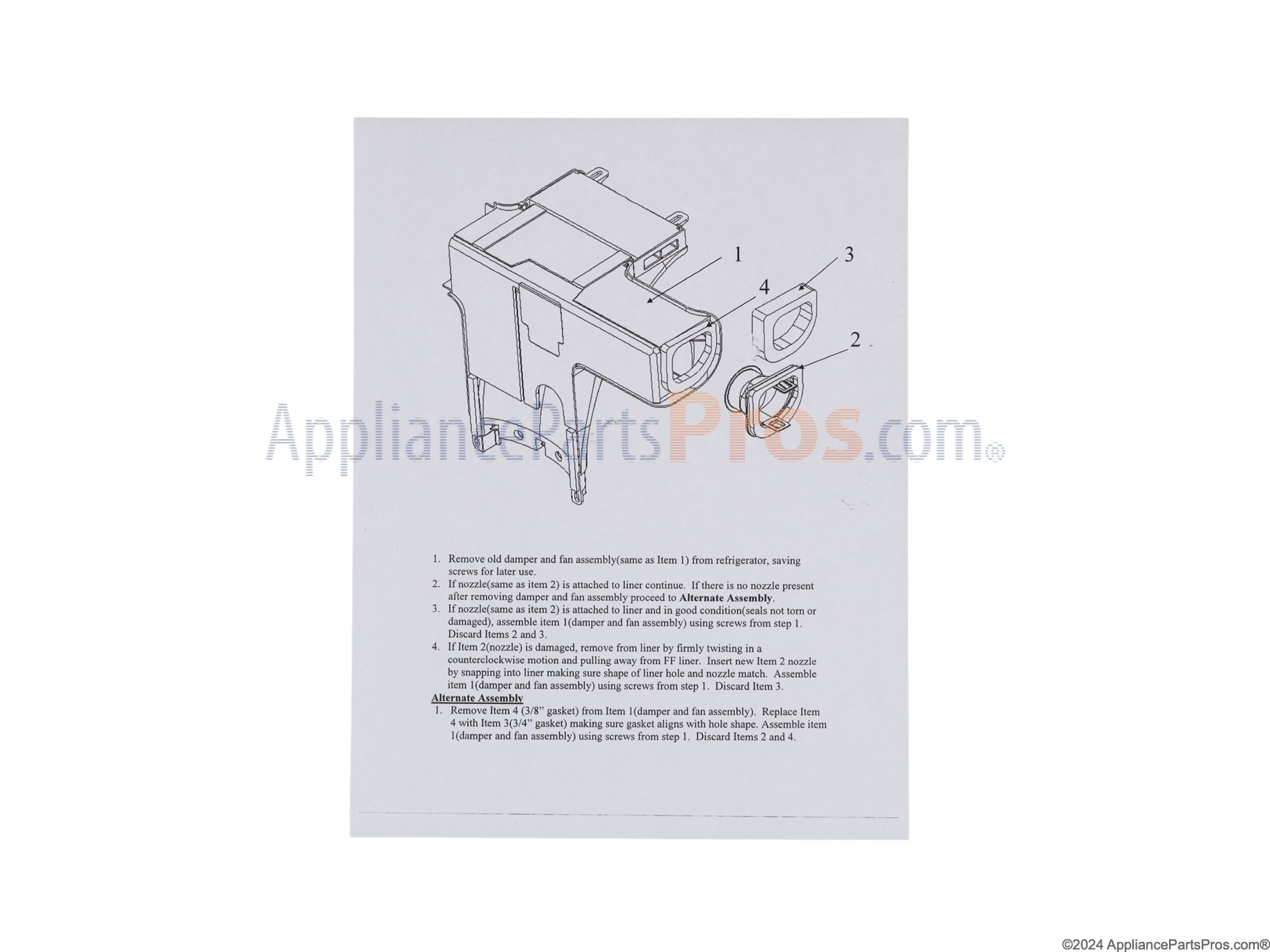 WR49X10091 Refrigerator Damper Assembly | Genuine Ge OEM In Stock