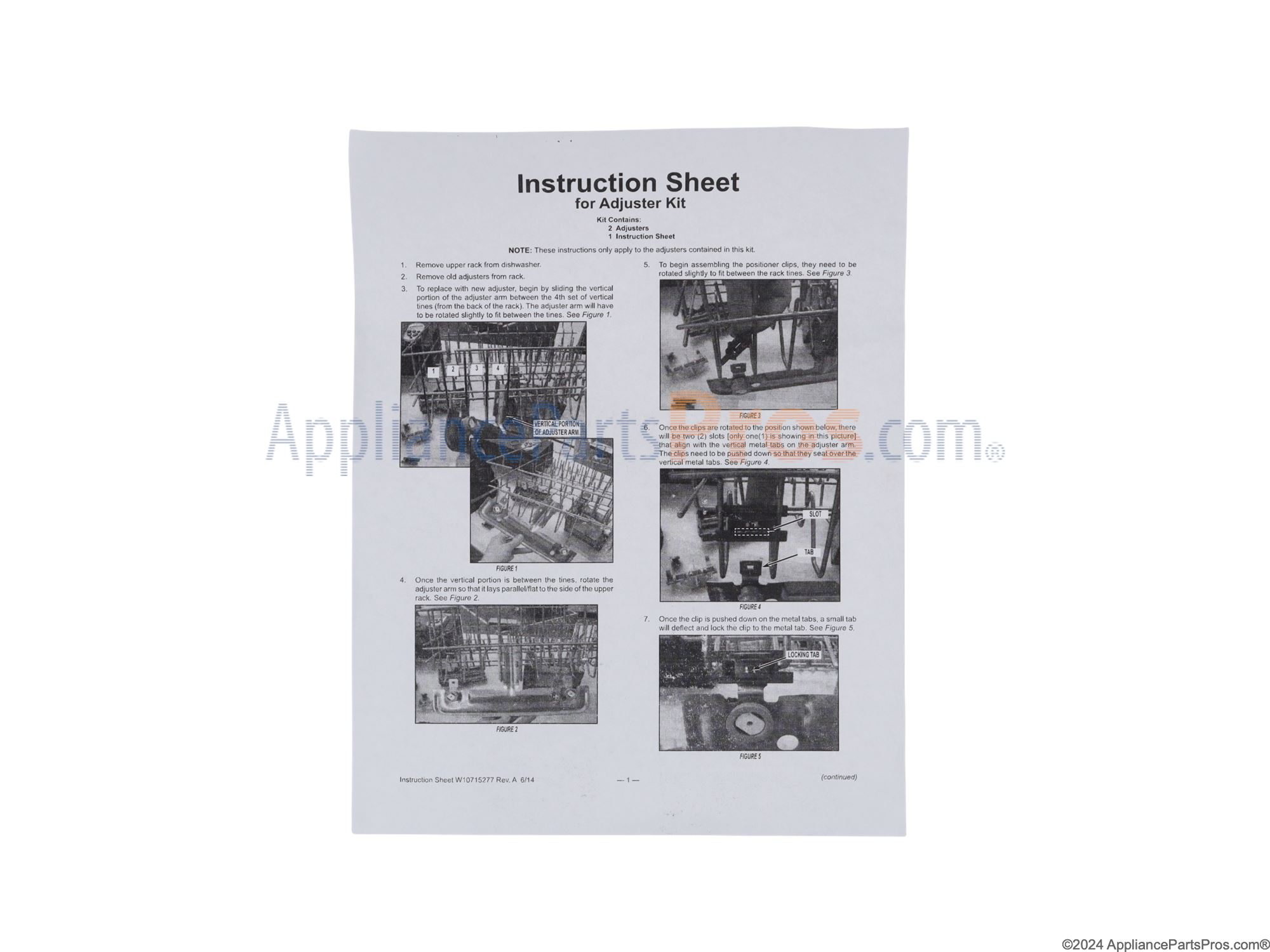 W10712395 Upper Dishwasher Dishrack Adjuster Kit | Genuine Whirlpool ...